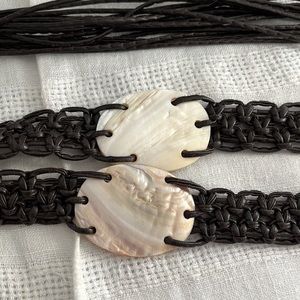 Accessories | Leather Fringe Tie Belt Fits L To Xl With Shell Details ...